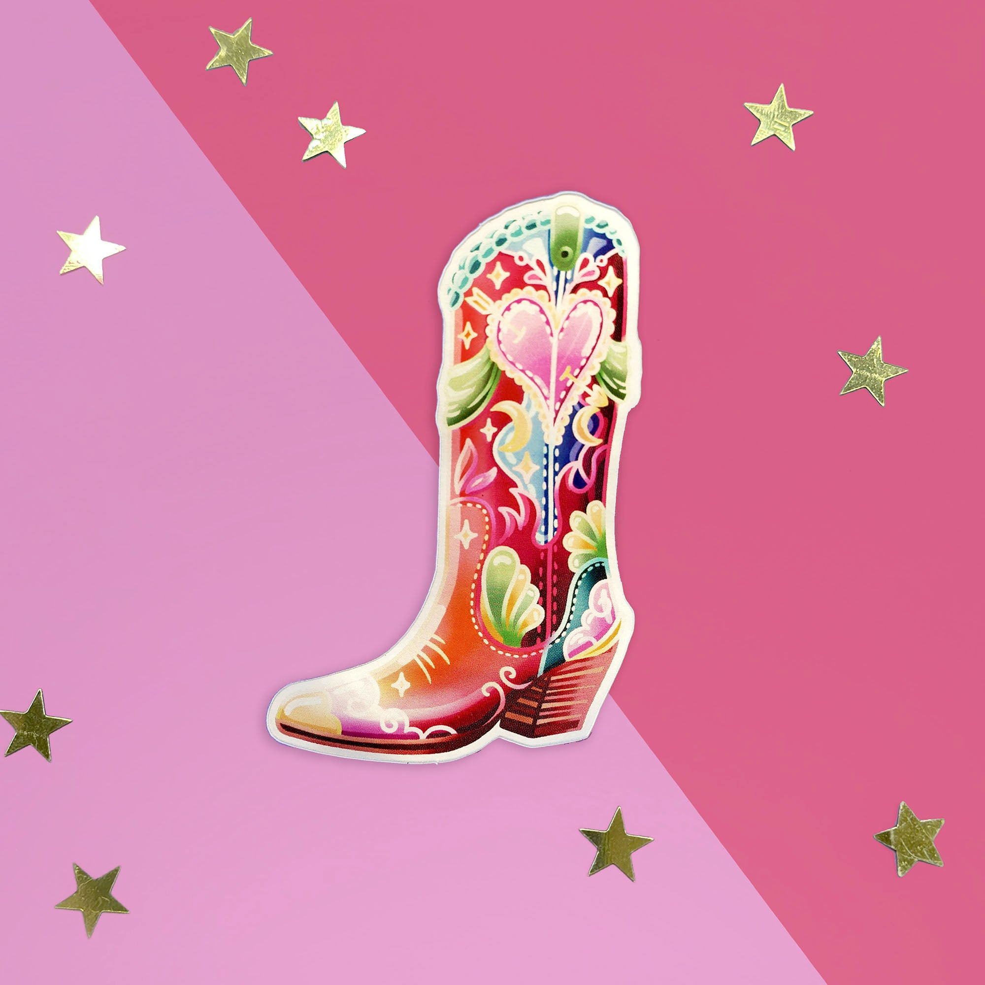 Cosmic Cowgirl Boot Sticker – The Quirky Cup Collective